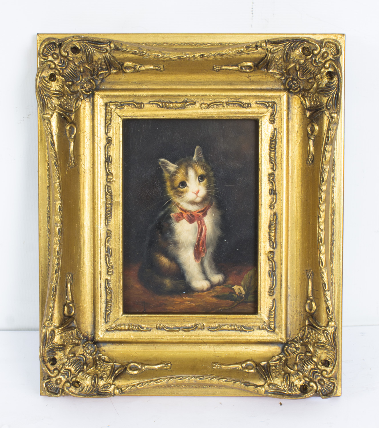 Antique Oil Paintings Of Cats Kitten Oil Painting On Wood Panel After